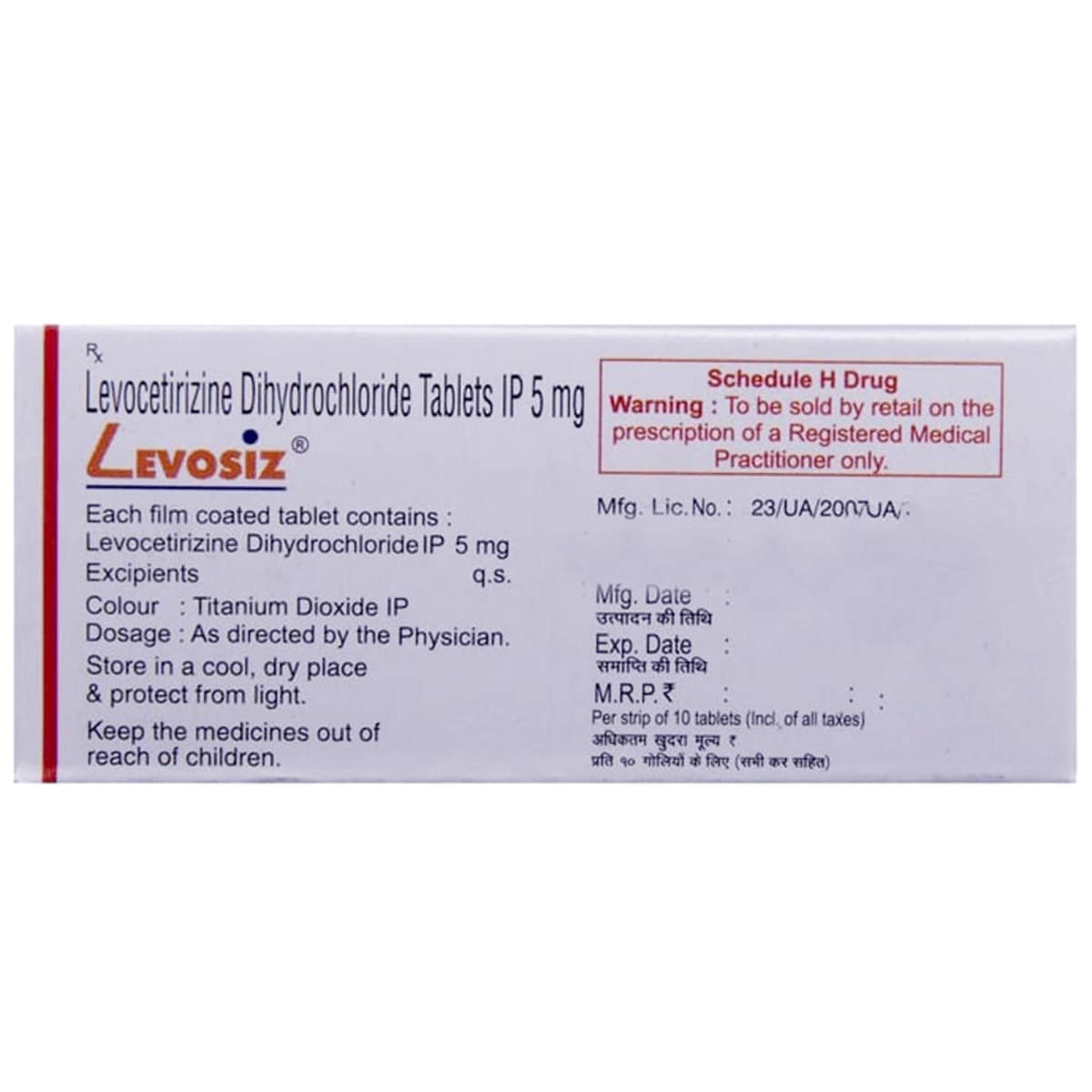 Levosiz Tablet | Uses, Side Effects, Price | Apollo Pharmacy