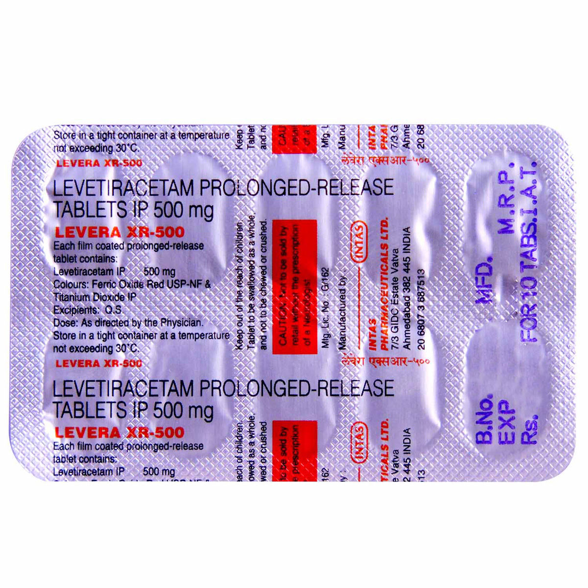 Levera XR 500 Tablet 10's Price, Uses, Side Effects, Composition ...