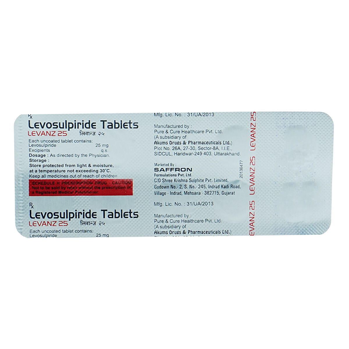 Levanz 25 mg Tablet 10's Price, Uses, Side Effects, Composition ...