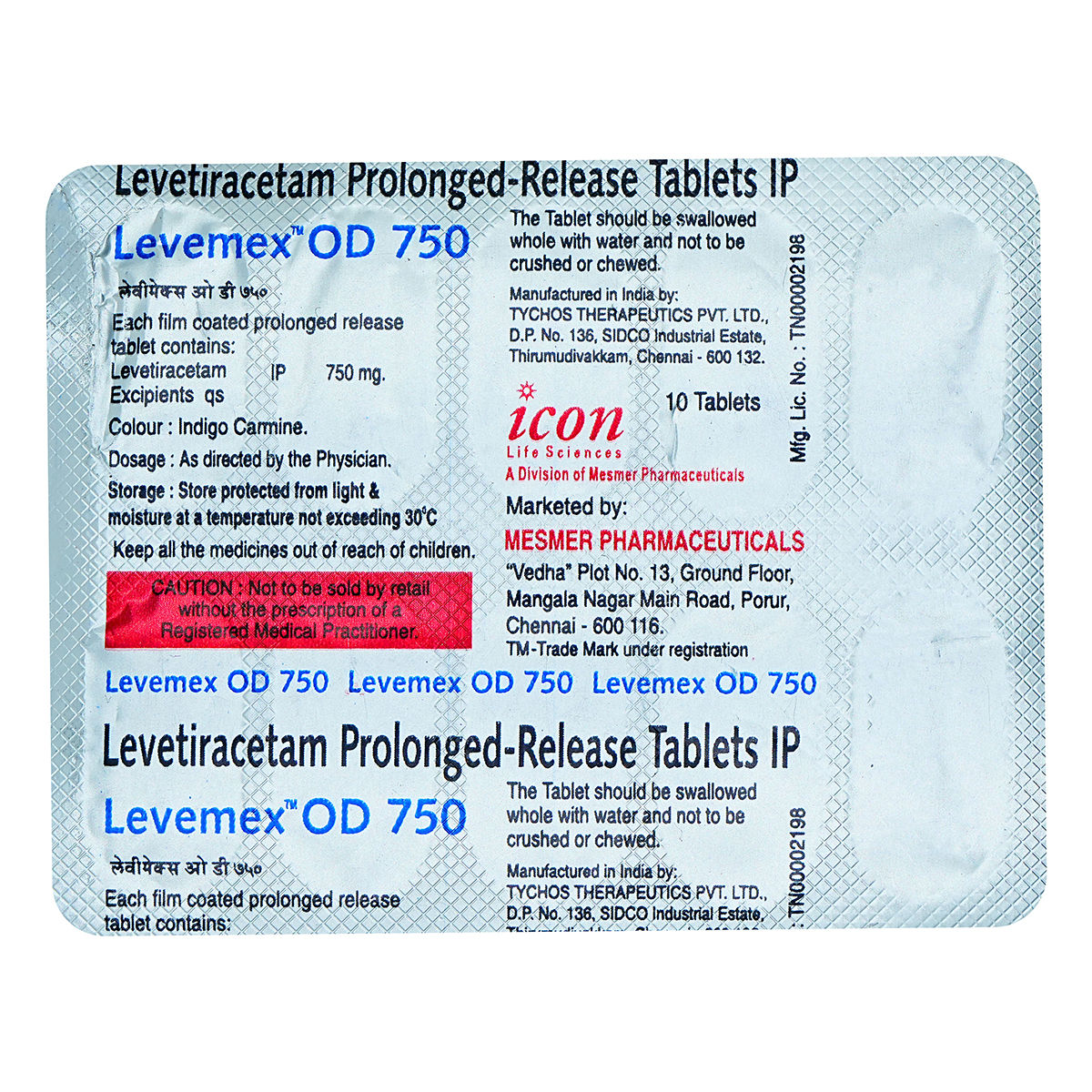 Levemex OD 750 mg Tablet | Uses, Side Effects, Price | Apollo Pharmacy