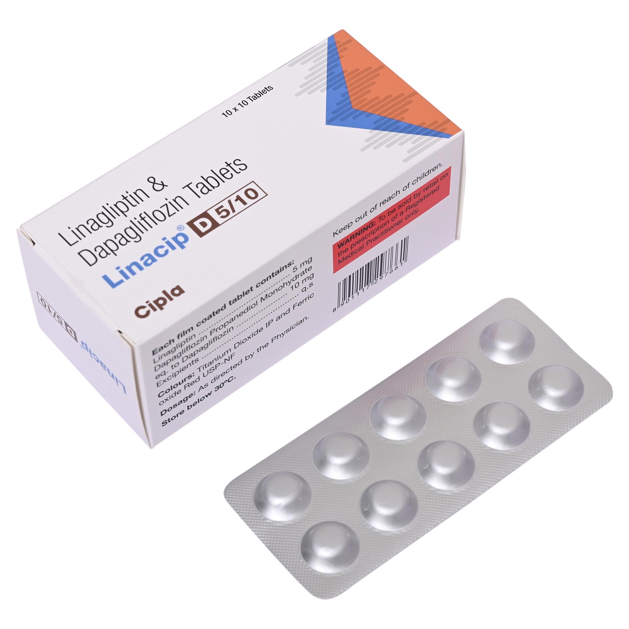 Linacip D 5 mg/10 mg Tablet | Uses, Side Effects, Price | Apollo Pharmacy