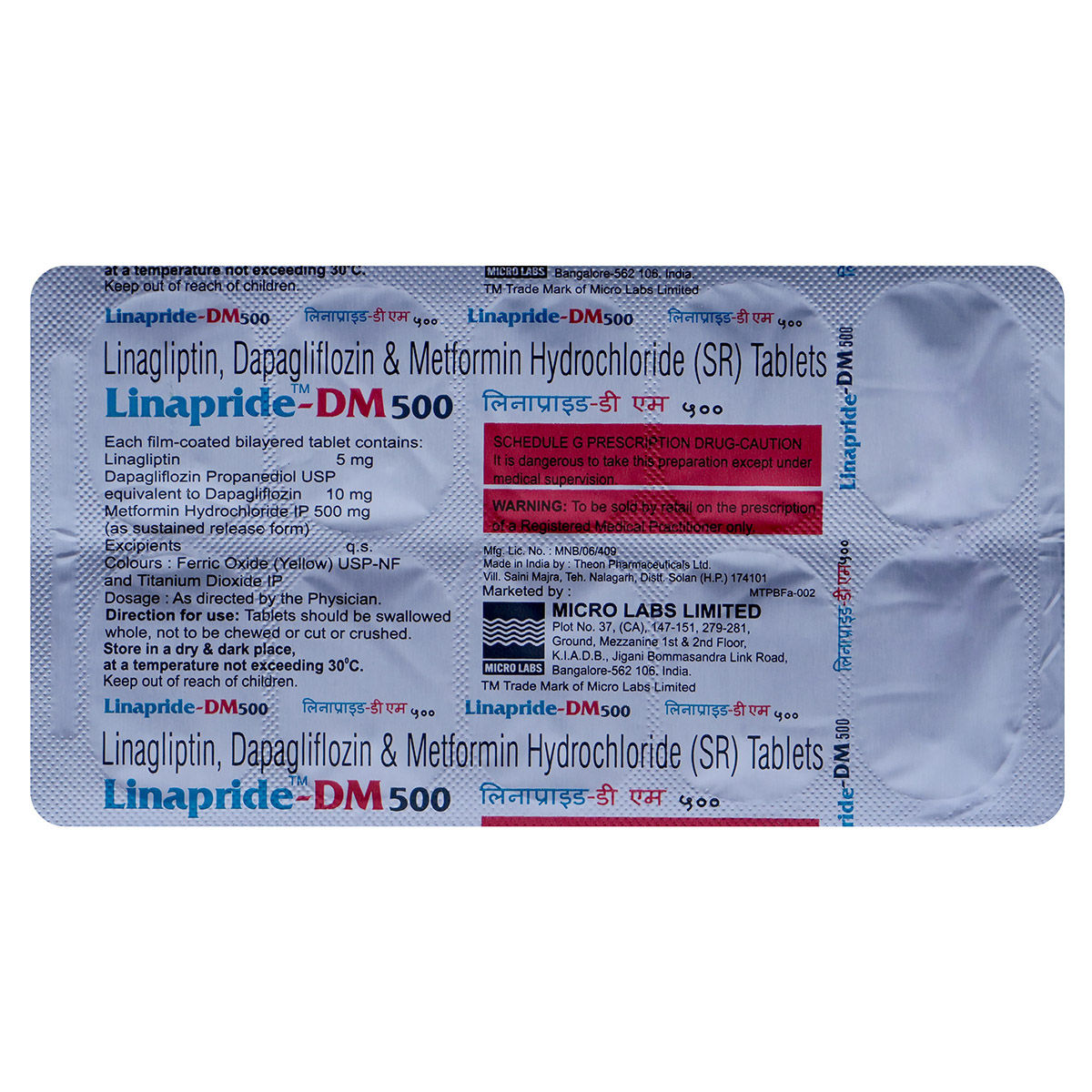 Linapride-DM 500 Tablet 10's | Uses, Side Effects, Price | Apollo Pharmacy