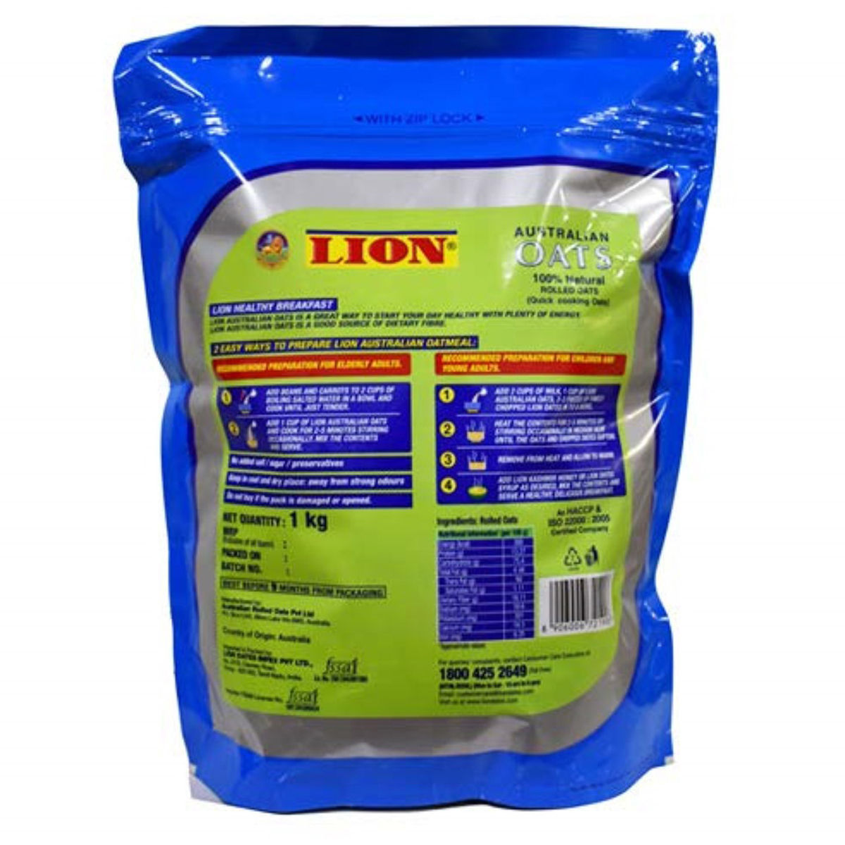 Lion Oats, 1 kg Price, Uses, Side Effects, Composition - Apollo Pharmacy