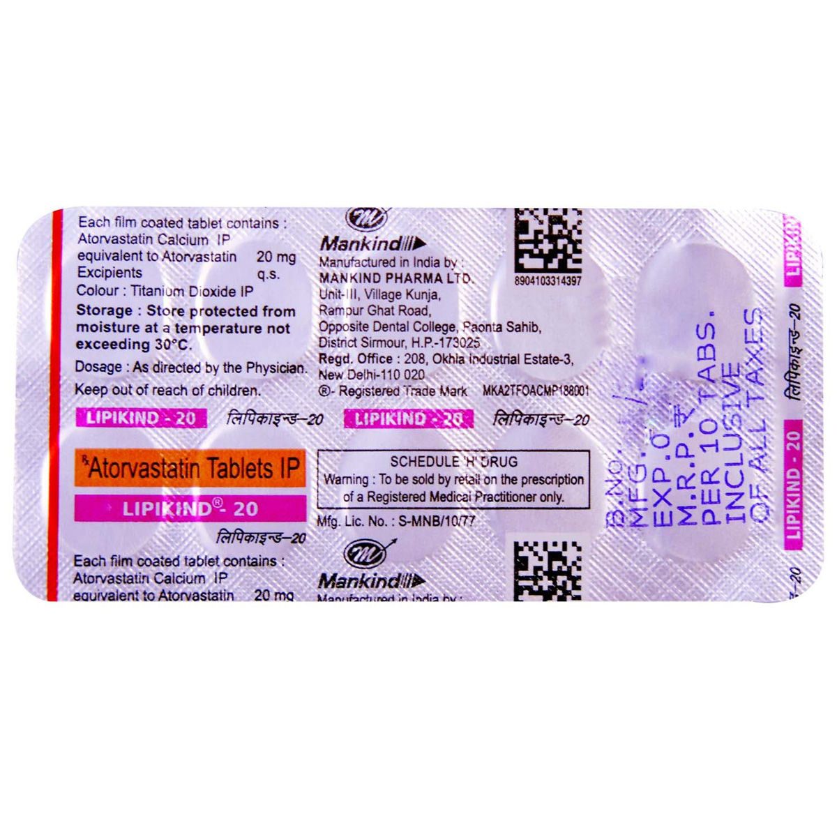 Lipikind 20 Tablet 10's Price, Uses, Side Effects, Composition - Apollo ...