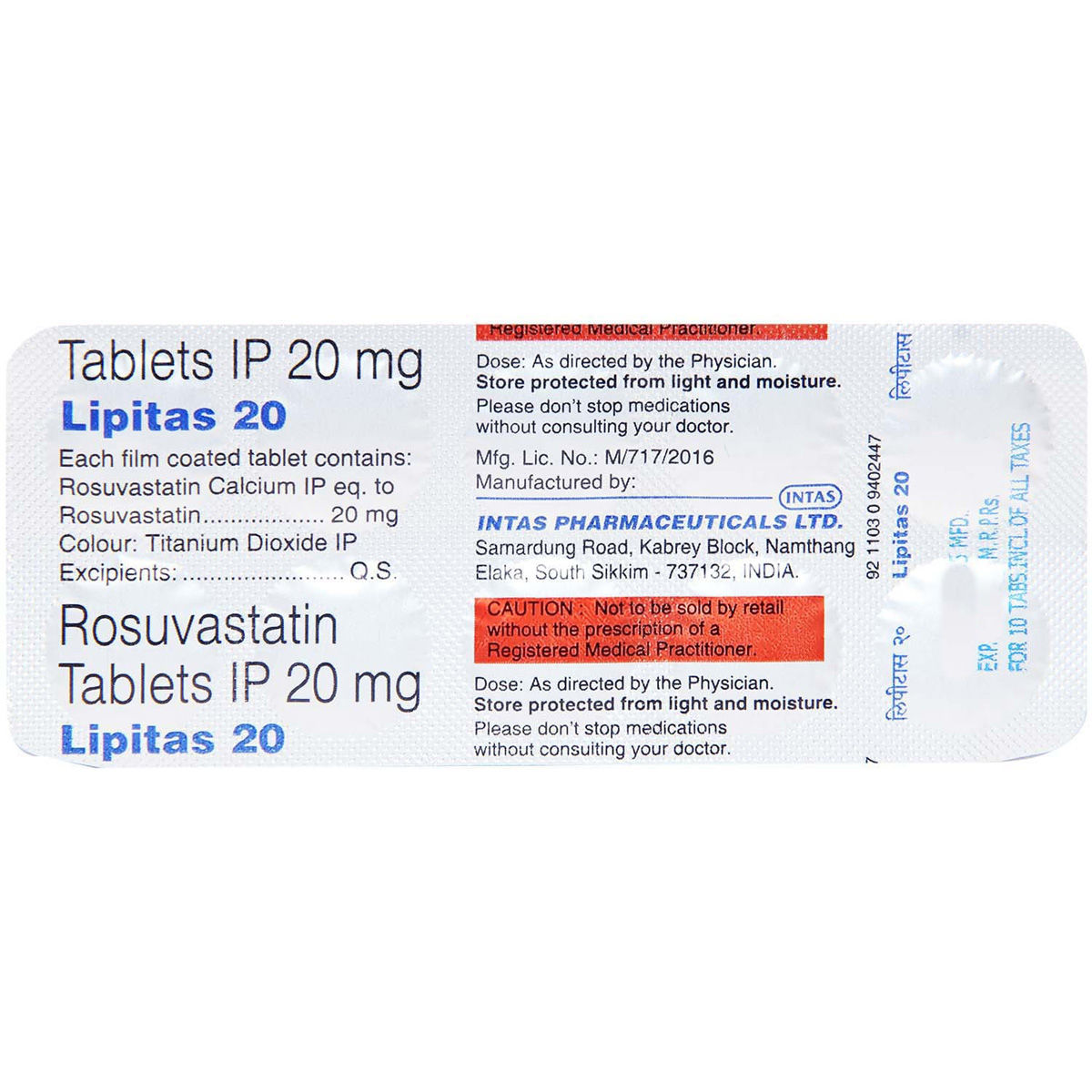 Lipitas 20 Tablet 10's Price, Uses, Side Effects, Composition - Apollo ...