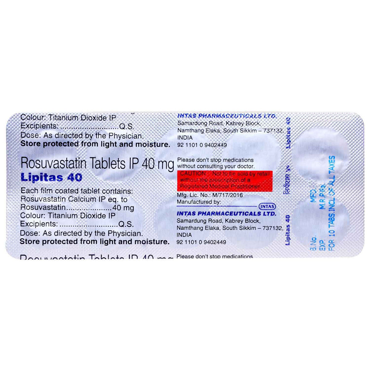 Lipitas 40 Tablet 10's Price, Uses, Side Effects, Composition - Apollo ...