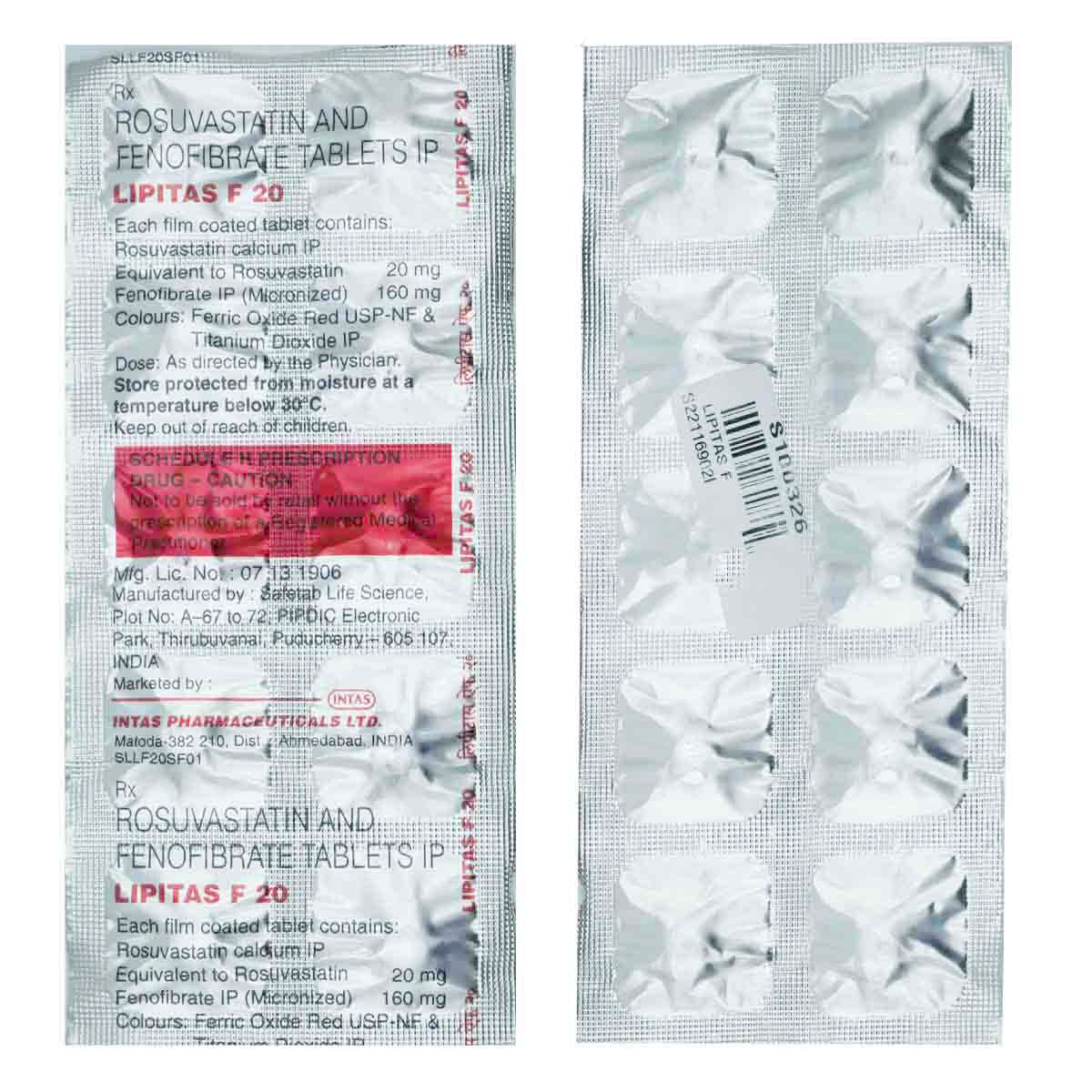 Lipitas F 20 Tab | Uses, Side Effects, Price | Apollo Pharmacy