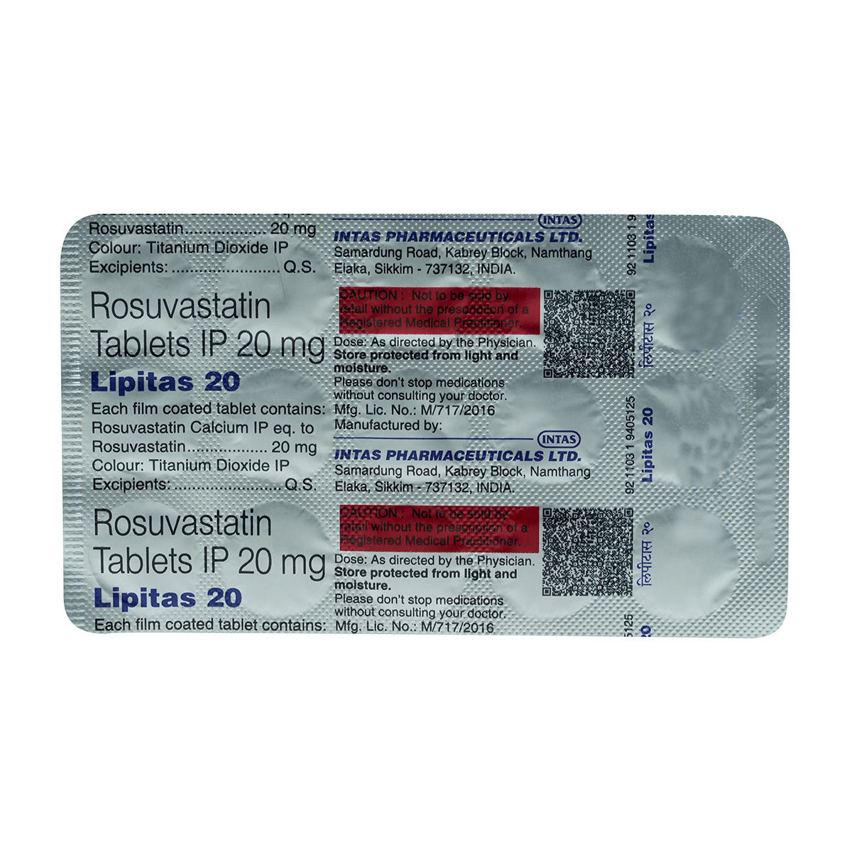 Lipitas 20 mg Tablet | Uses, Side Effects, Price | Apollo Pharmacy
