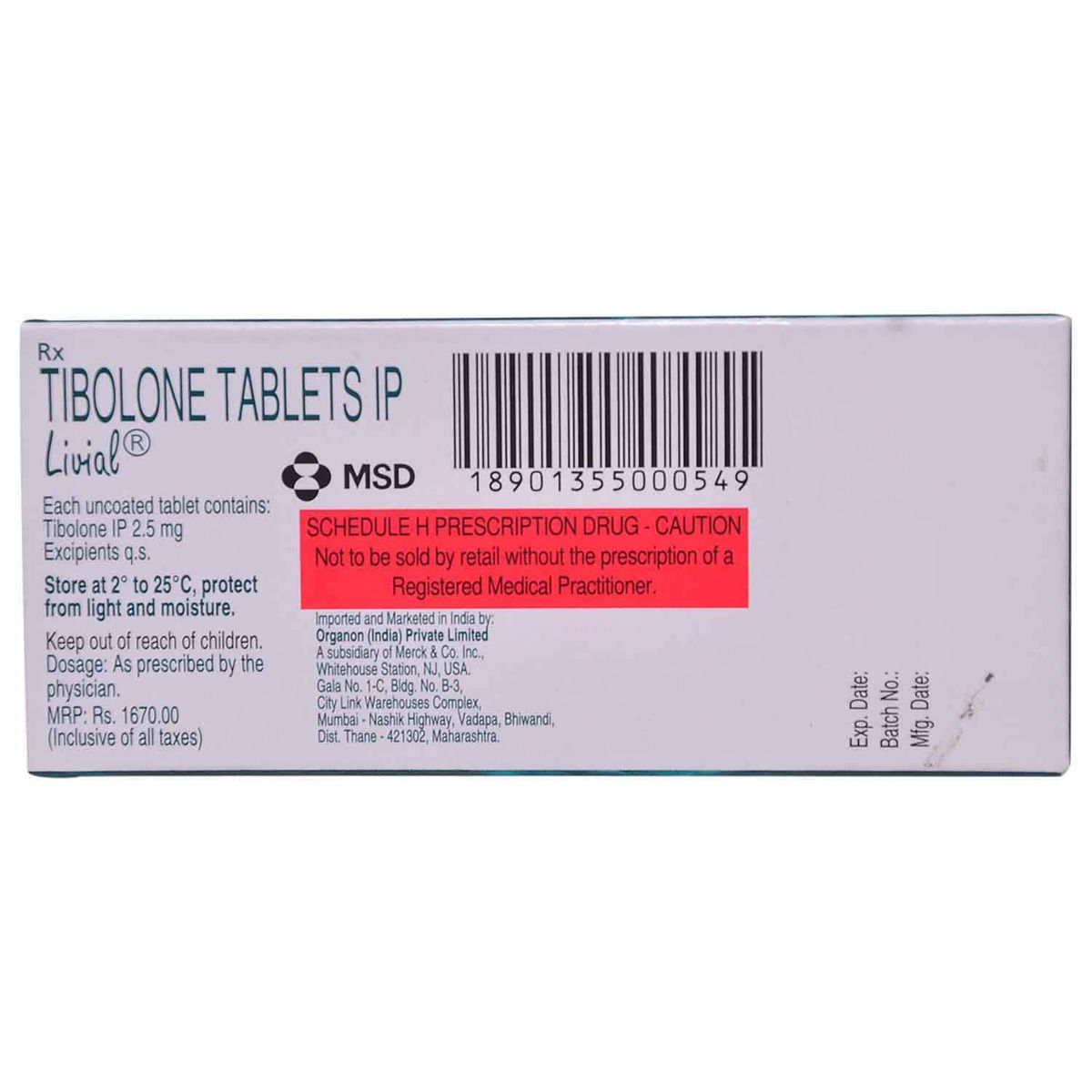 Livial Tablet 28's Price, Uses, Side Effects, Composition - Apollo Pharmacy