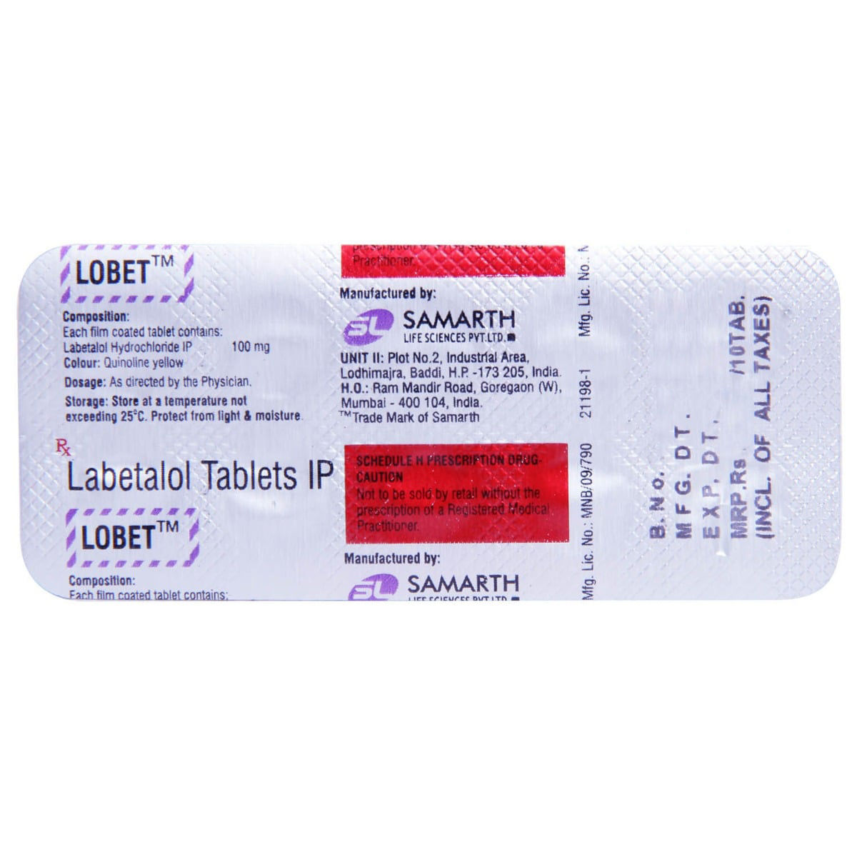 Lobet 100 mg Tablet | Uses, Side Effects, Price | Apollo Pharmacy