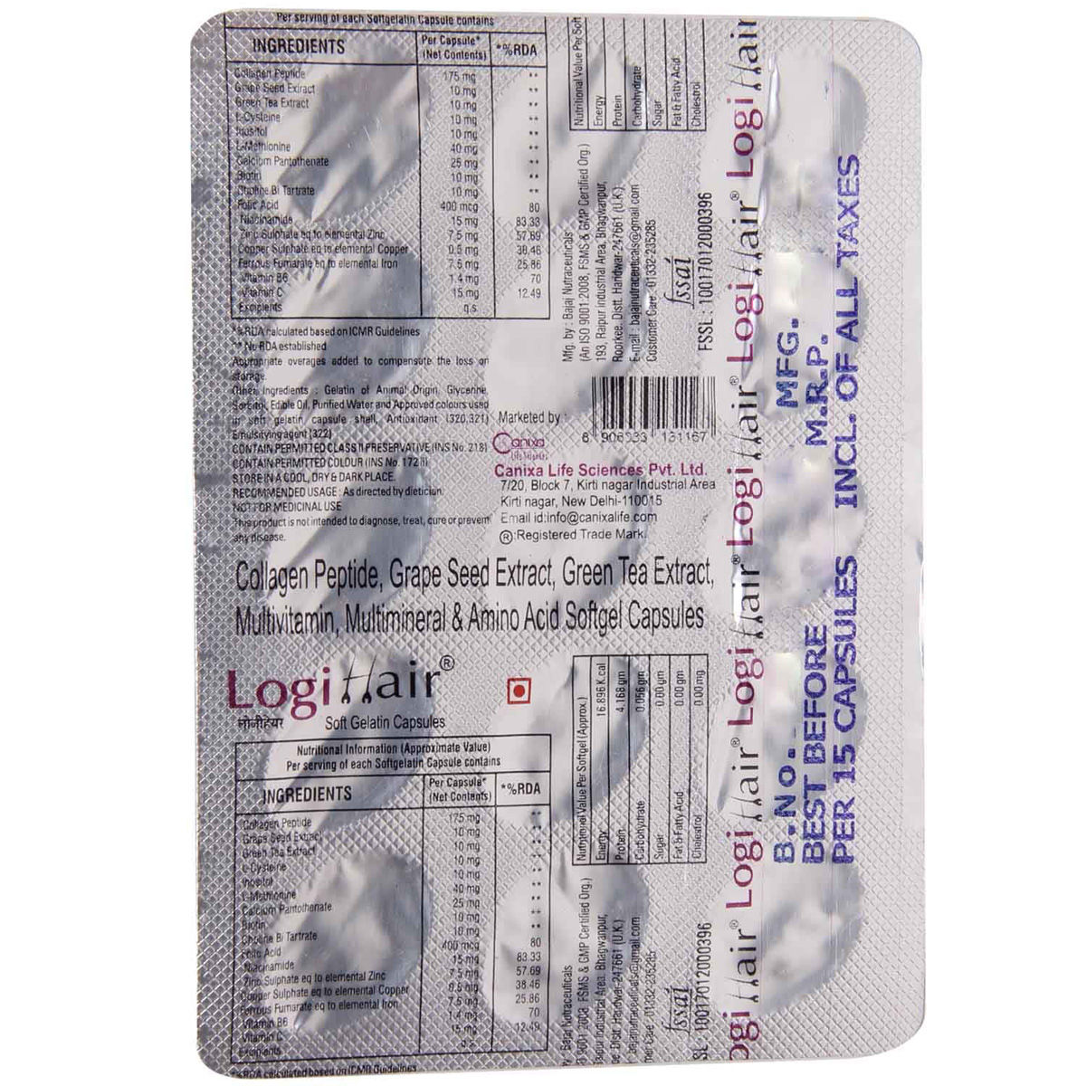 Logihair Capsule | Uses, Side Effects, Price | Apollo Pharmacy