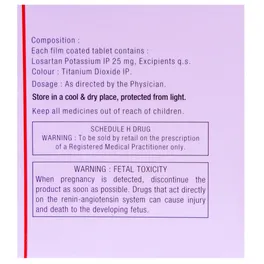 Losar-25 Tablet | Uses, Side Effects, Price | Apollo Pharmacy