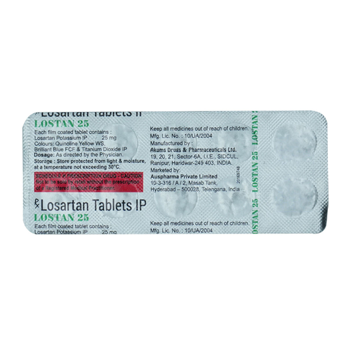 Lostan 25 Tablet | Uses, Side Effects, Price | Apollo Pharmacy
