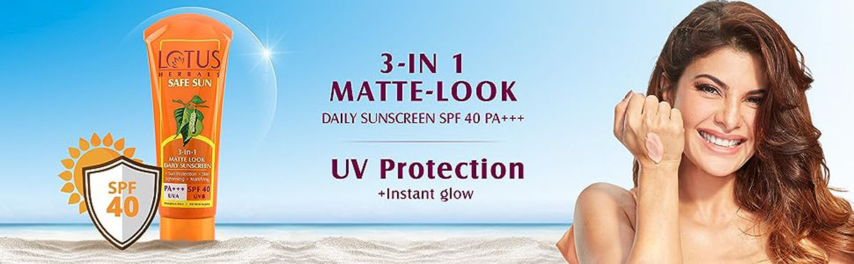 Lotus Herbals Safe Sun 3-In-1 Matte Look SPF 40 PA+++ Daily Sunscreen ...