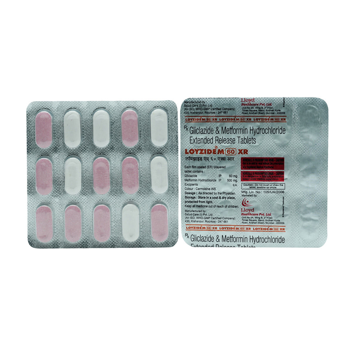 Loyzide M 60 XR Tablet 15's Price, Uses, Side Effects, Composition ...