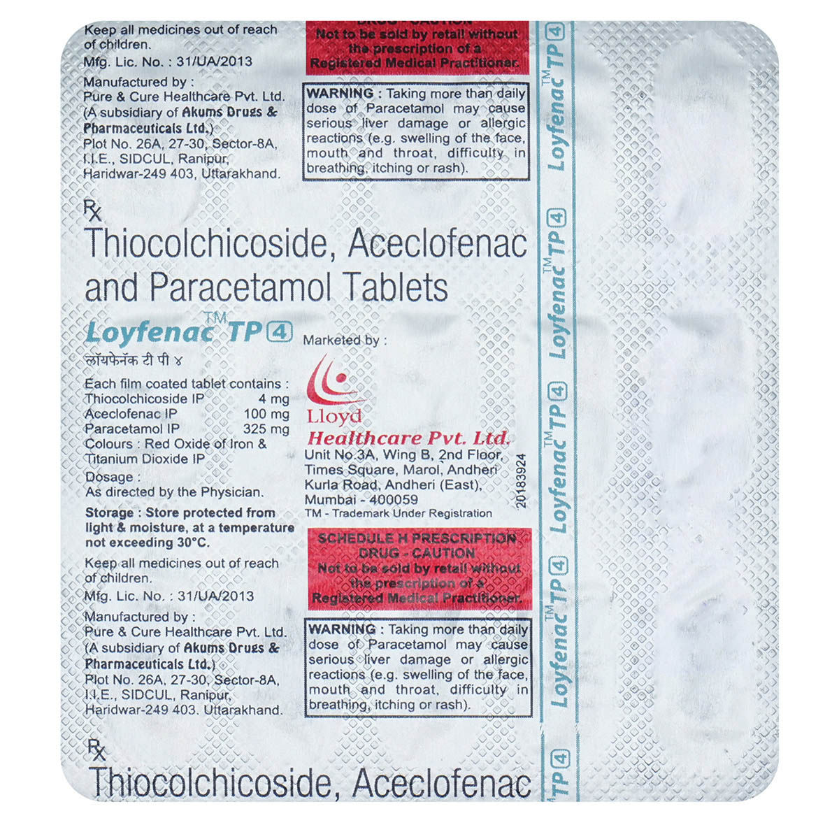 Loyfenac TP 4 mg Tablet | Uses, Side Effects, Price | Apollo Pharmacy