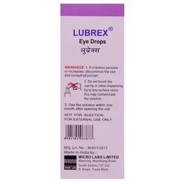 Lubrex Eye Drops | Uses, Side Effects, Price | Apollo Pharmacy