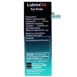 Lubrex DS Eye Drops | Uses, Side Effects, Price | Apollo Pharmacy