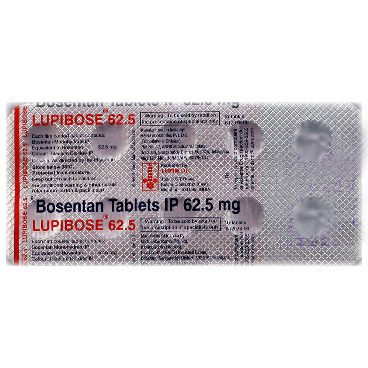 Lupibose 62.5 Tablet 10's Price, Uses, Side Effects, Composition ...