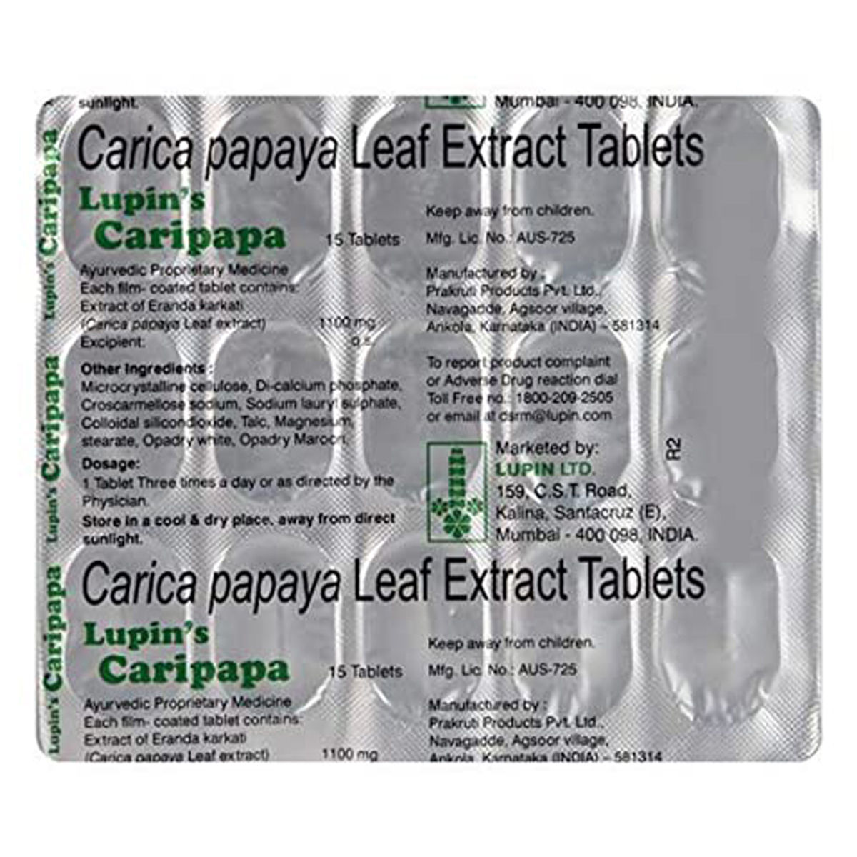Caripapa, 15 Tablets Price, Uses, Side Effects, Composition - Apollo ...