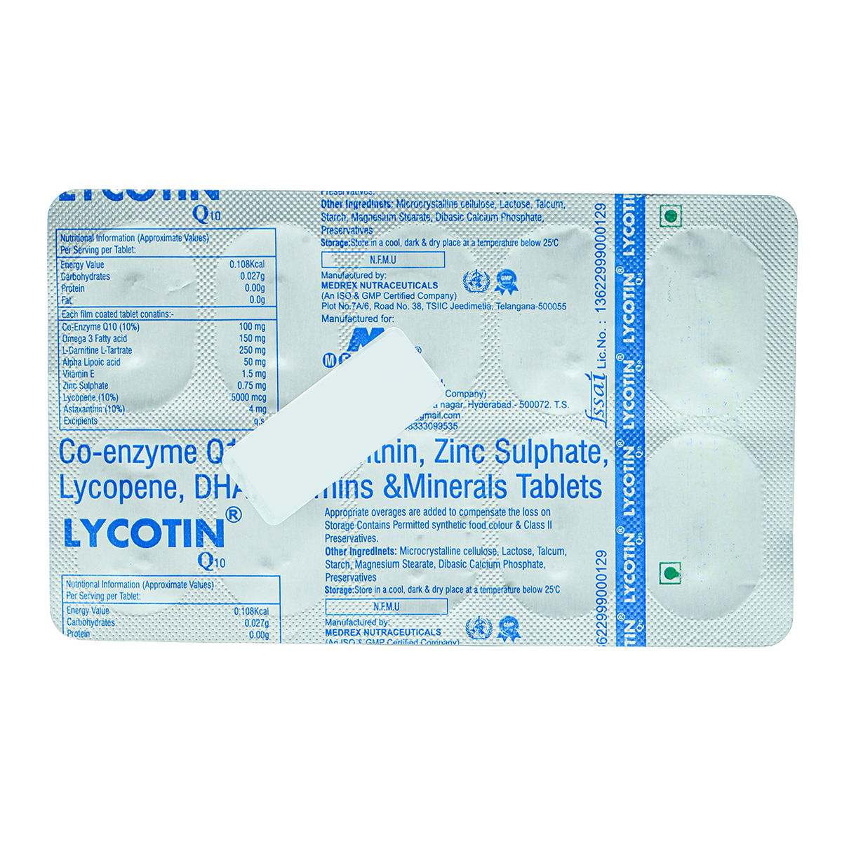 Lycotin Q10 Tablet 10's Price, Uses, Side Effects, Composition - Apollo ...