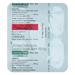 Lynx OD 1000 mg Tablet | Uses, Side Effects, Price | Apollo Pharmacy