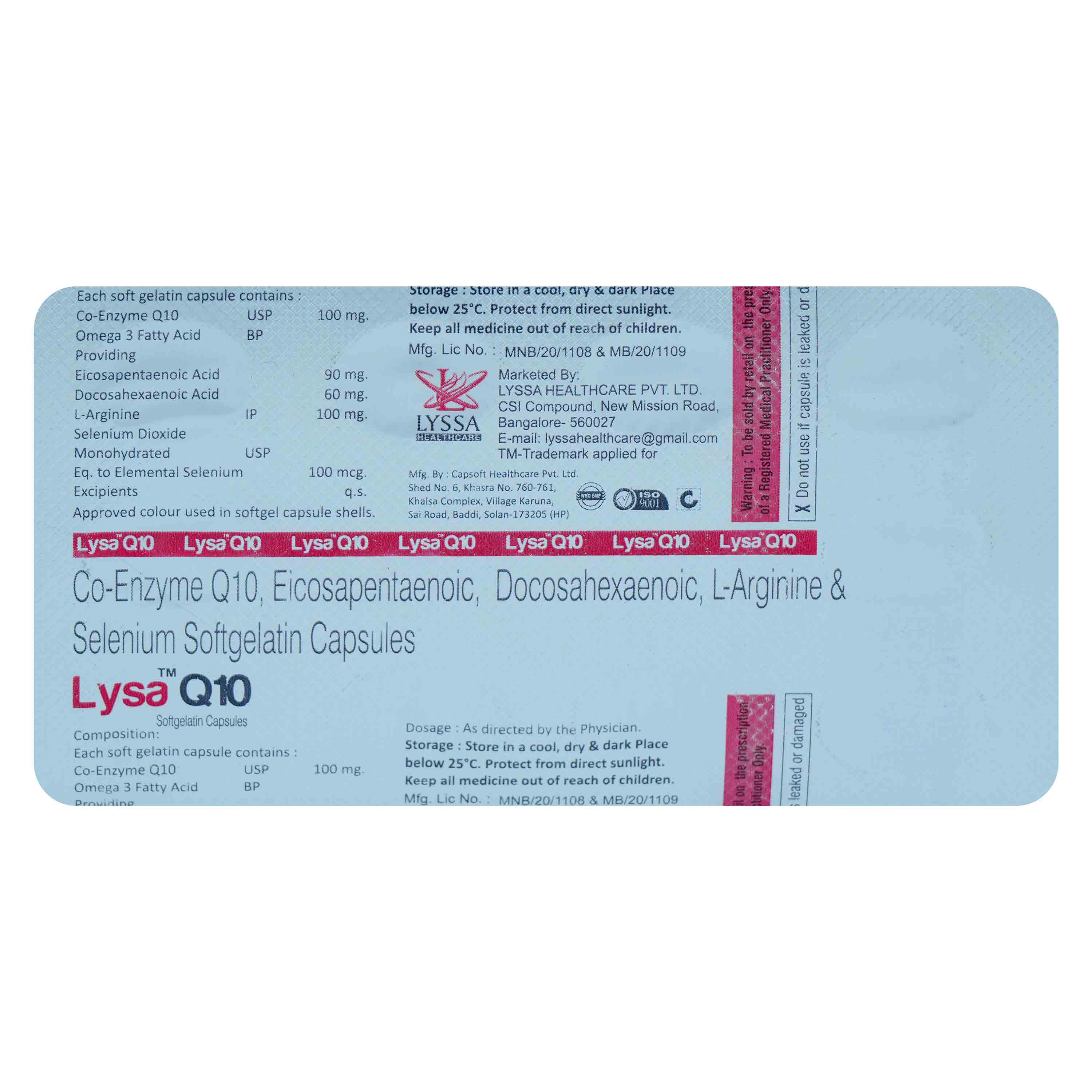 Lysa Q10 Soft Gelatin Capsule | Uses, Side Effects, Price | Apollo Pharmacy