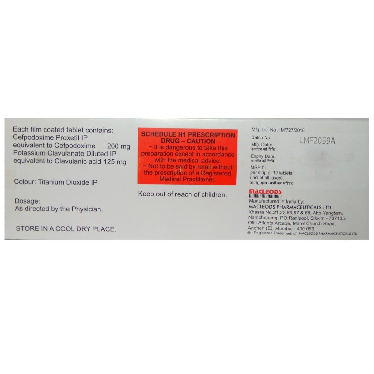 Macpod CV 200 Tablet | Uses, Side Effects, Price | Apollo Pharmacy