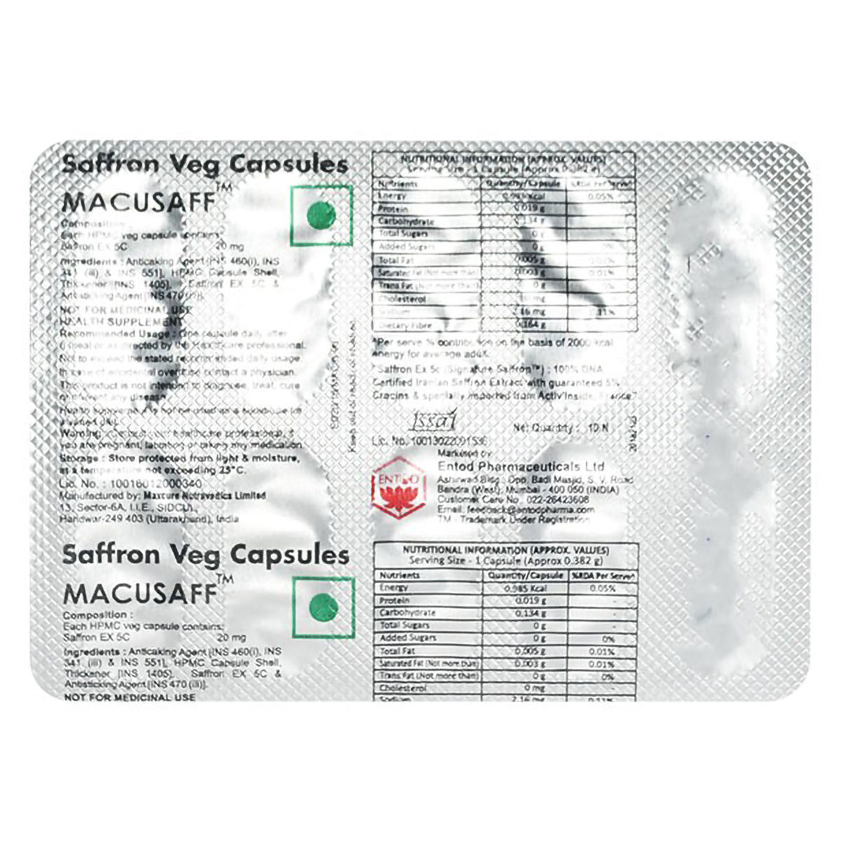 Macusaff 20 Veg Capsule | Uses, Side Effects, Price | Apollo Pharmacy