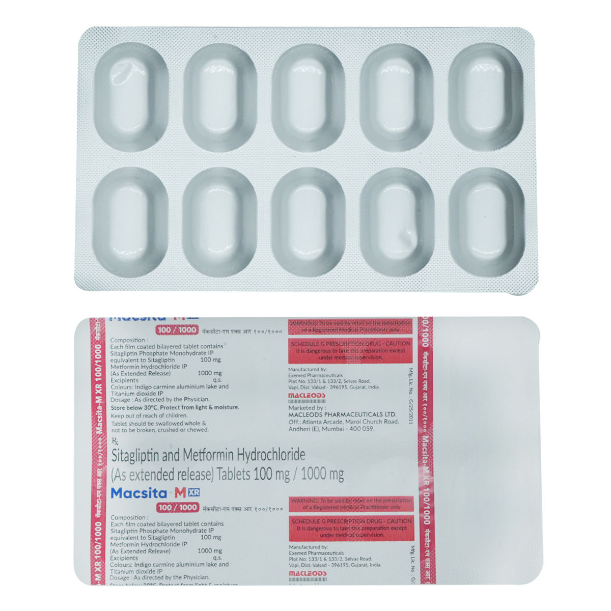 Macsita-M Xr 100/1000Mg Tab | Uses, Side Effects, Price | Apollo Pharmacy