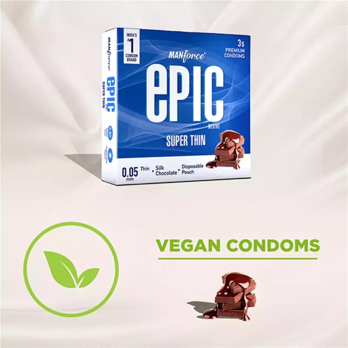 Manforce Epic Desire Super Thin Silk Chocolate Flavour Condoms, 3 Count ...