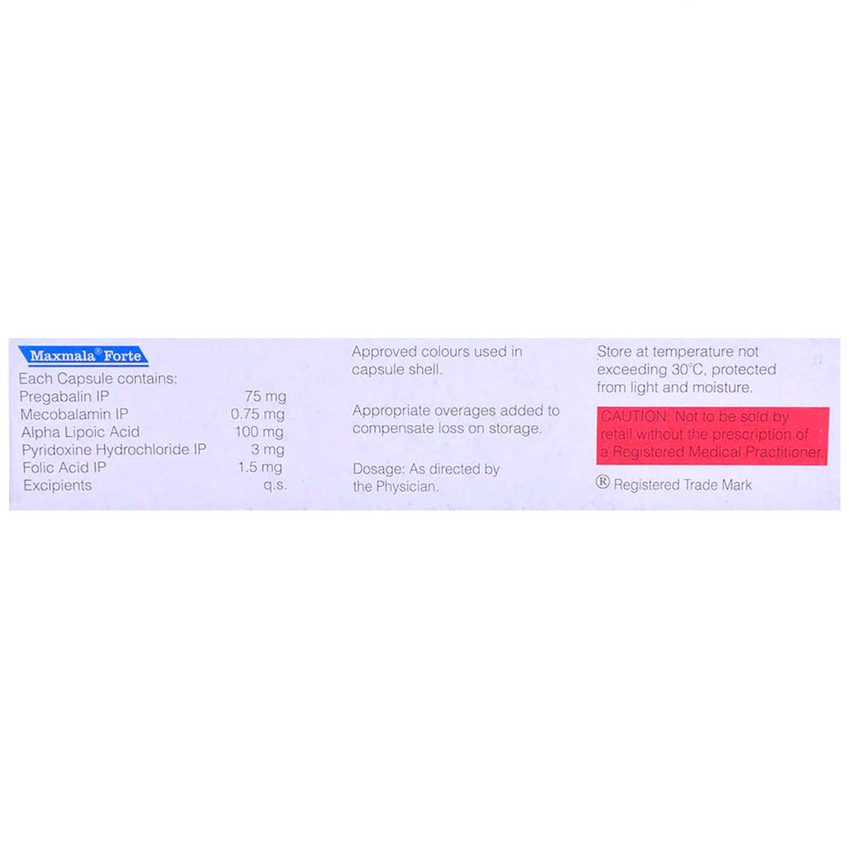 Maxmala Forte Capsule 10's Price, Uses, Side Effects, Composition ...