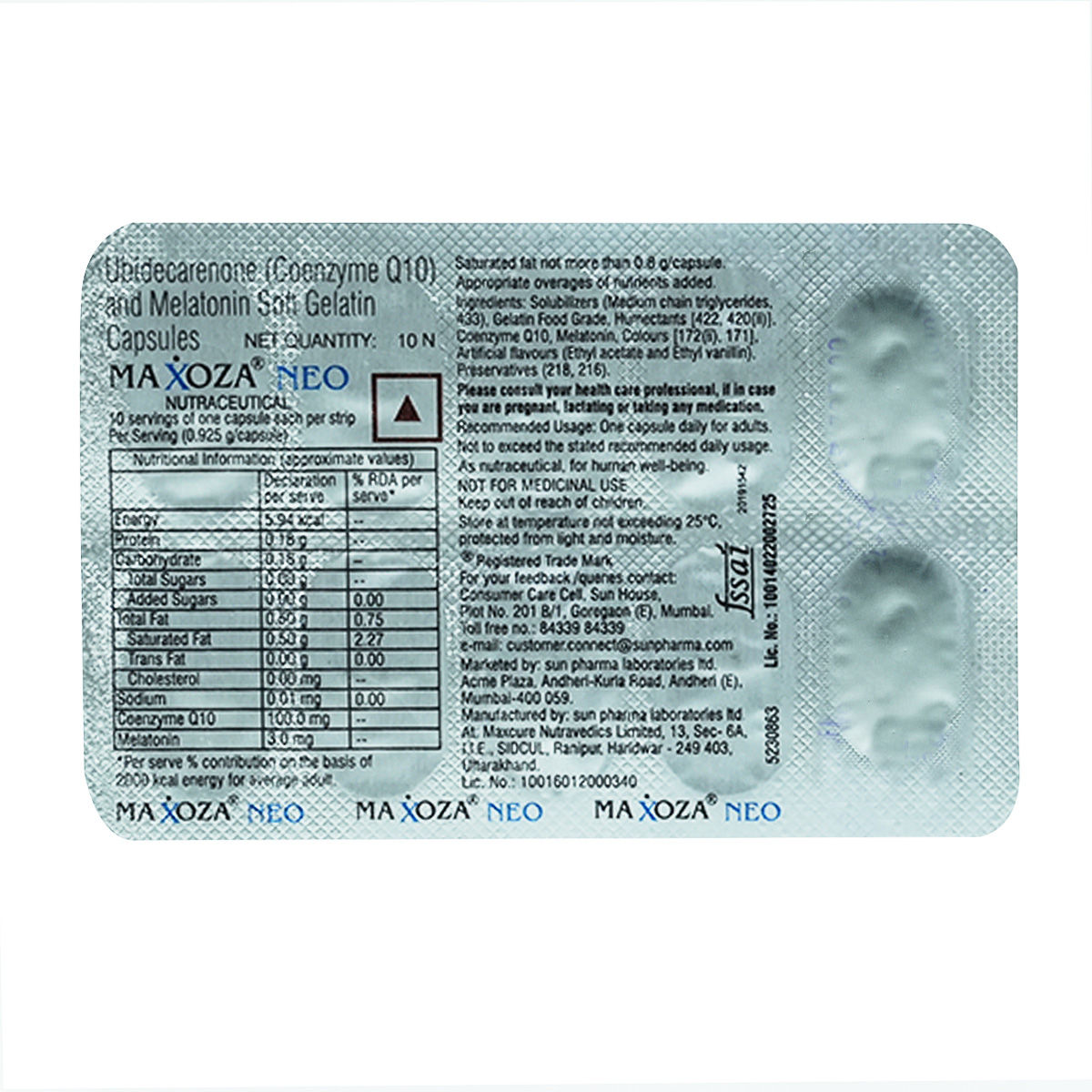 Maxoza Neo Soft Gelatin Capsule 10's Price, Uses, Side Effects ...