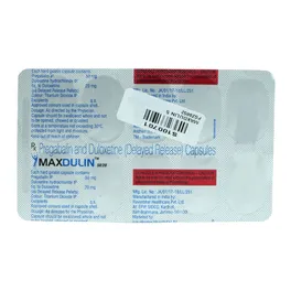 Maxdulin 50 mg/20 mg Capsule | Uses, Side Effects, Price | Apollo Pharmacy