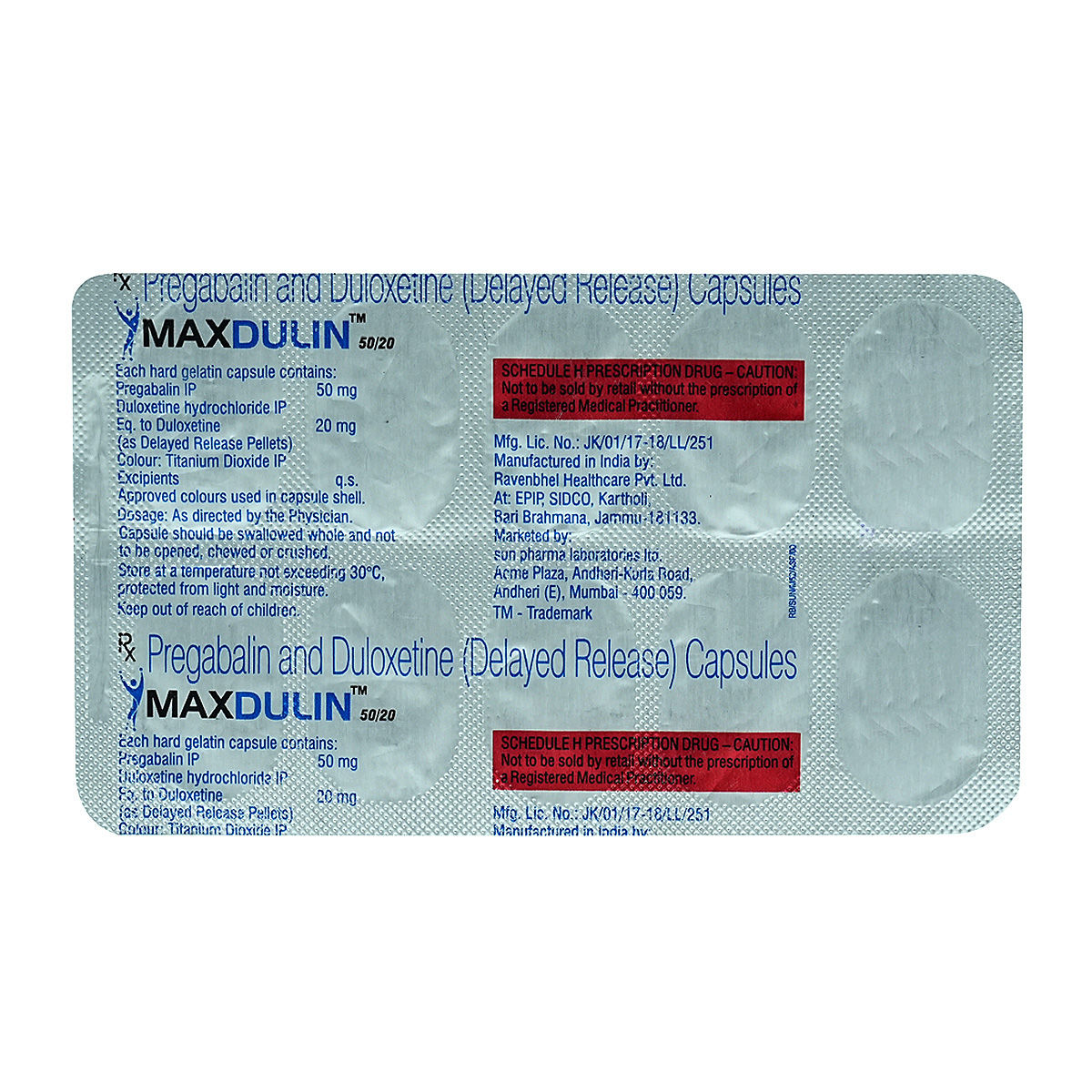 Maxdulin 50 mg/20 mg Capsule 10's Price, Uses, Side Effects ...