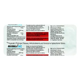 Maxmala Nt 75/1500/10 Tab | Uses, Side Effects, Price | Apollo Pharmacy