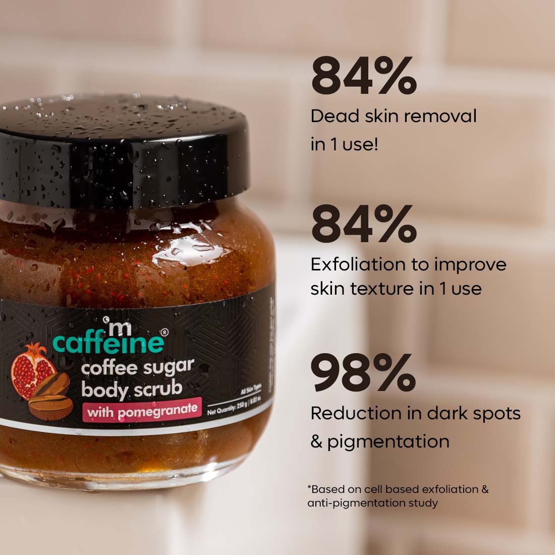 Mcaffeine Coffee Sugar Body Scrub with Pomegranate, 250 gm Price, Uses ...