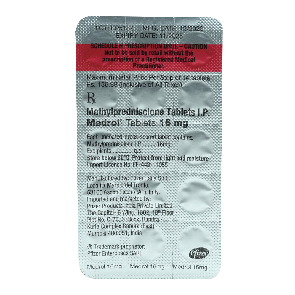 Medrol 16 mg Tablet 14's Price, Uses, Side Effects, Composition ...