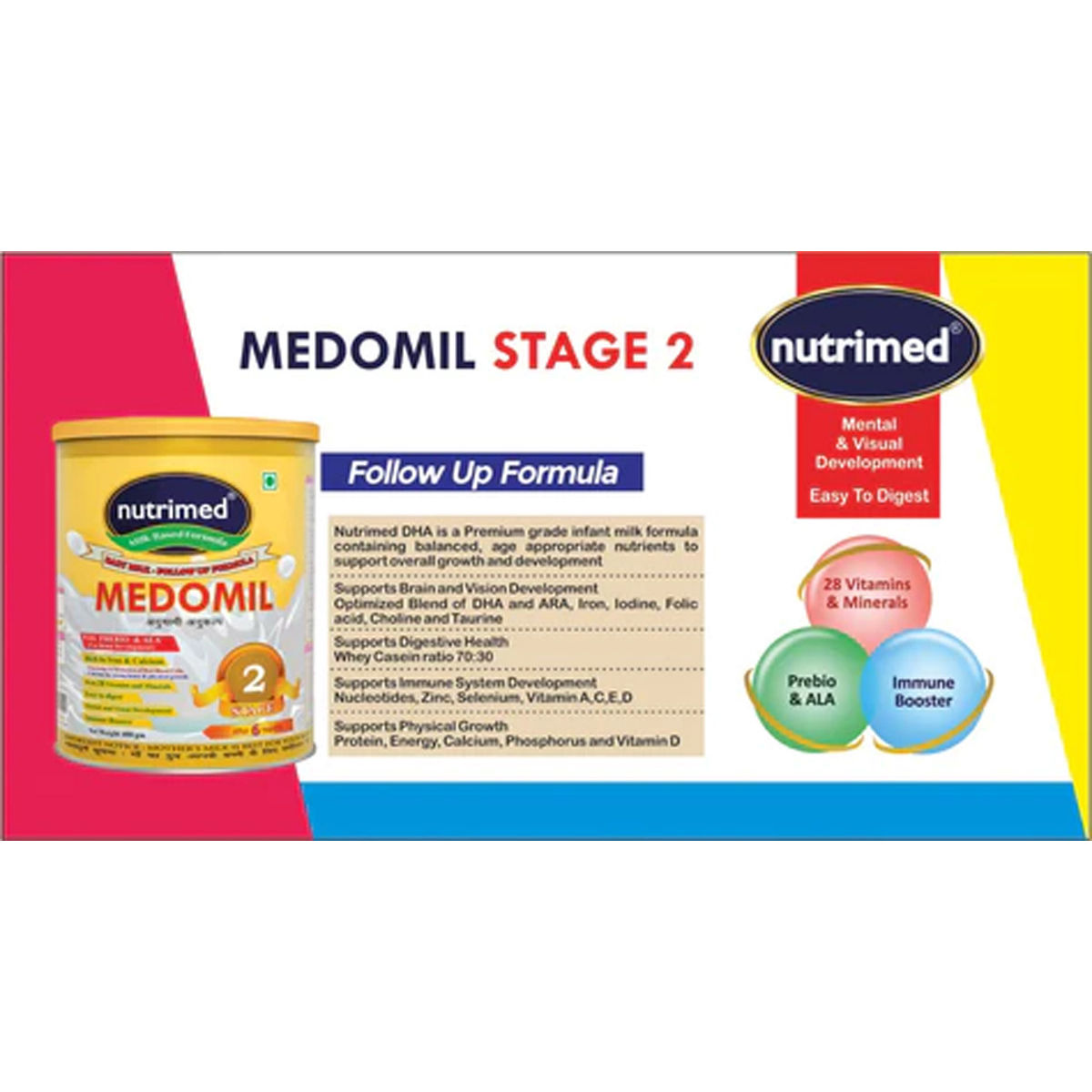 Medomil Infant Formula Stage 2, 400 gm Tin Price, Uses, Side Effects ...
