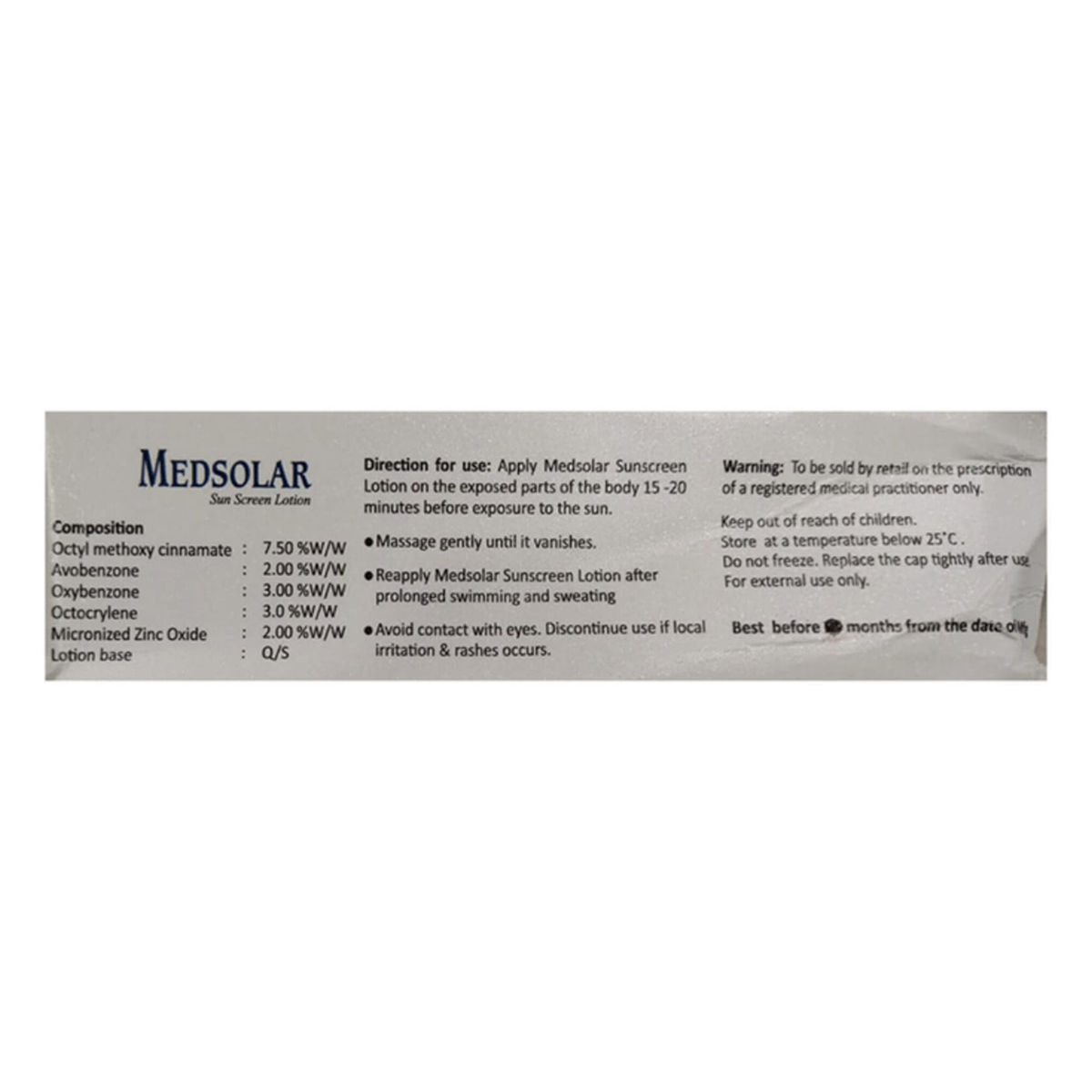 Medsolar Spf50 Pa+++ Sunscreen Lotion 100 gm Price, Uses, Side Effects ...