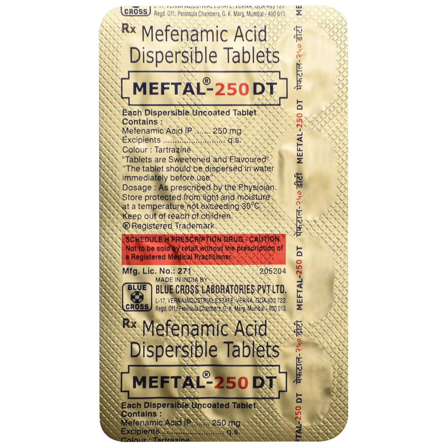 Meftal-250 DT Tablet | Uses, Side Effects, Price | Apollo Pharmacy