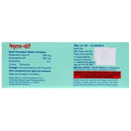 Meftal-Forte Tablet | Uses, Side Effects, Price | Apollo Pharmacy