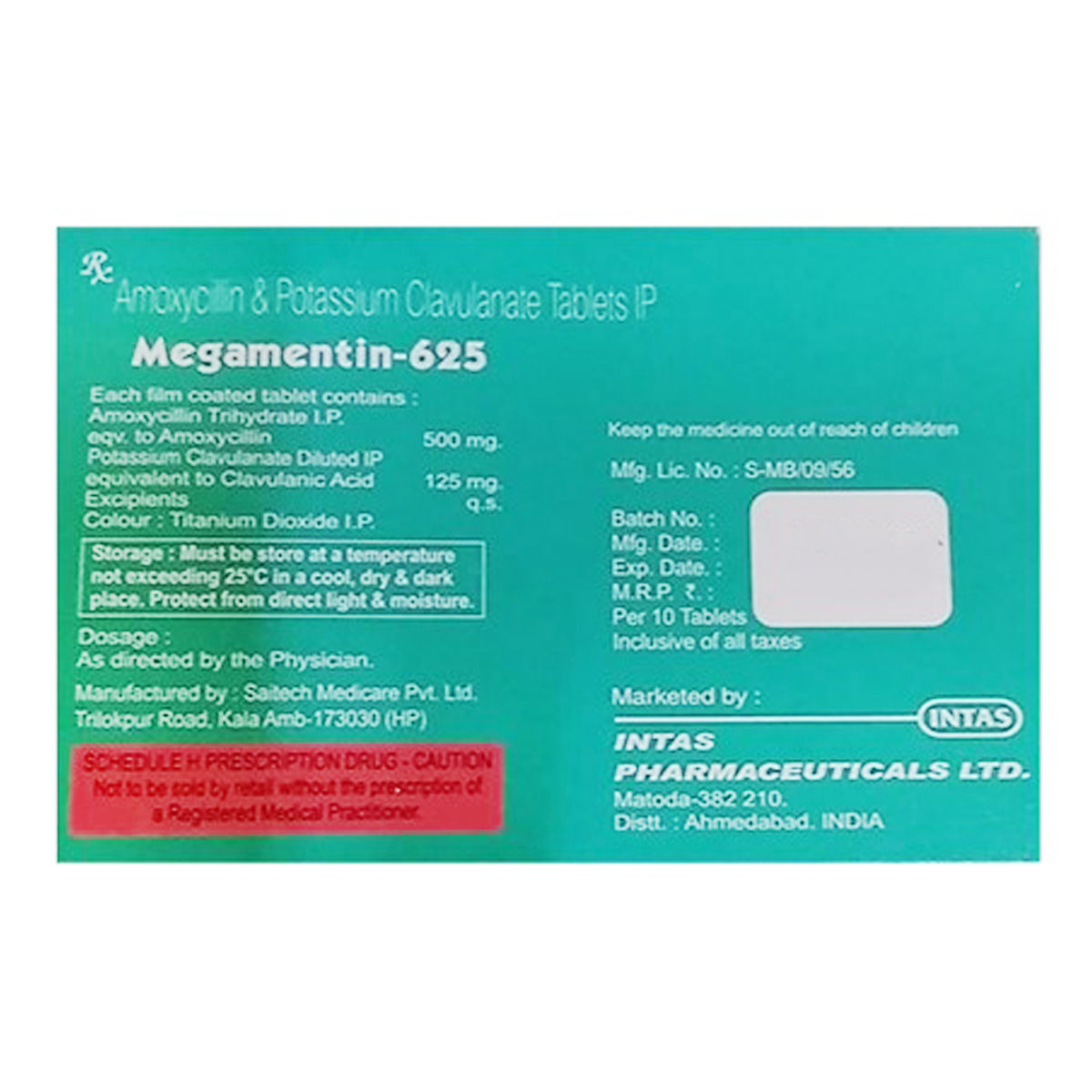 Megamentin-625 Tablet 10's Price, Uses, Side Effects, Composition ...