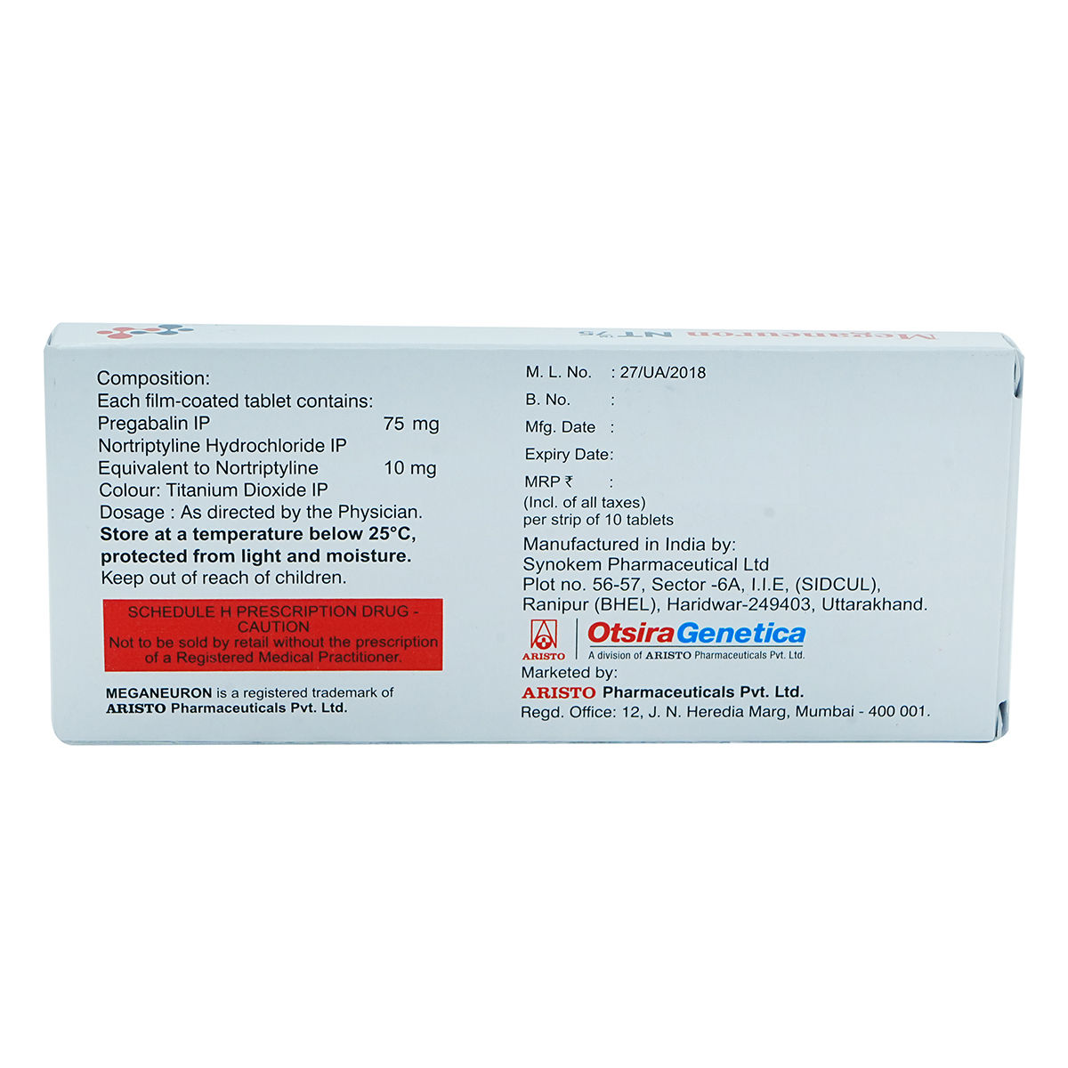 Meganeuron NT 75 Tablet का उपयोग, फायदे ,साइड इफेक्ट,कीमत in Hindi ...