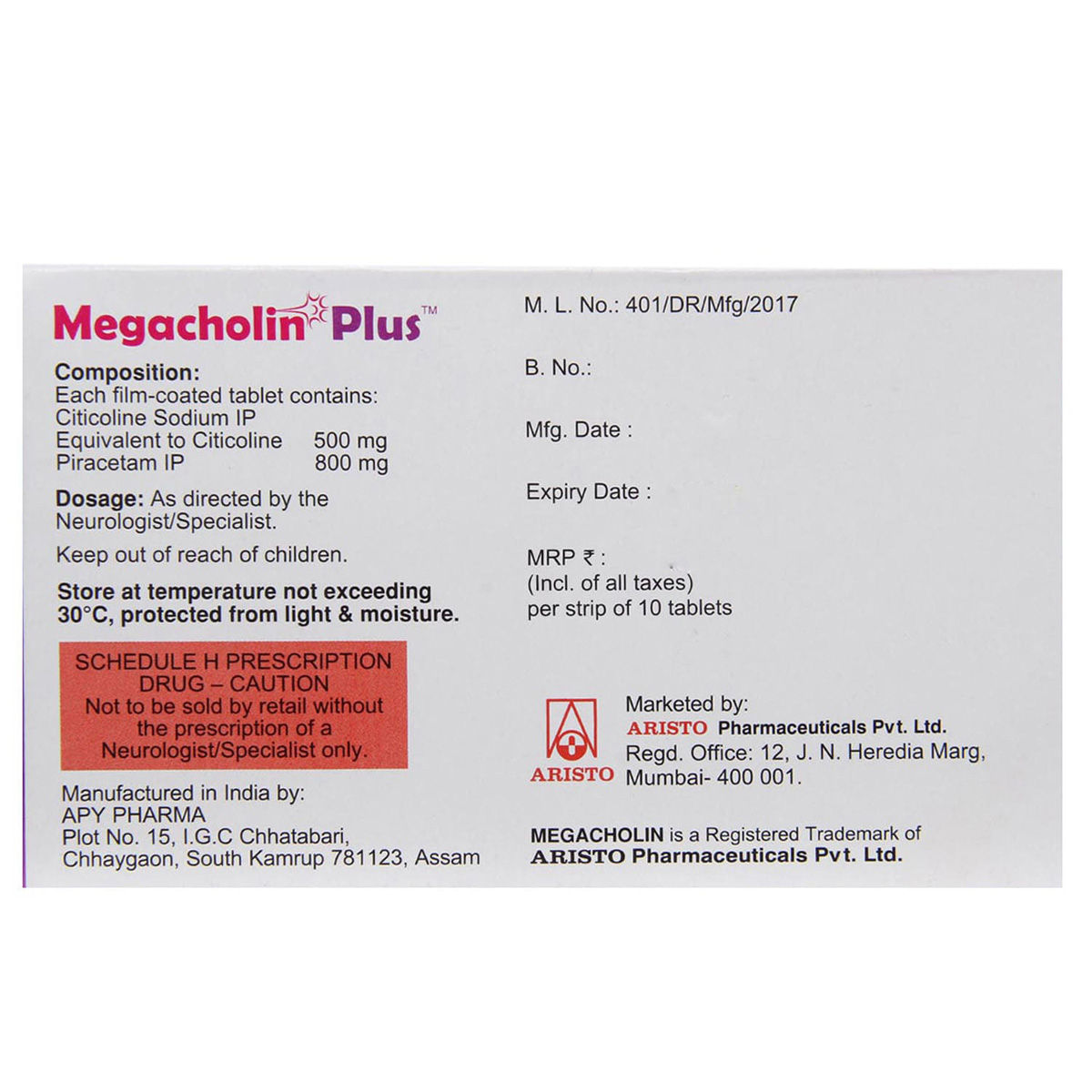 Megacholin Plus Tablet 10's Price, Uses, Side Effects, Composition ...