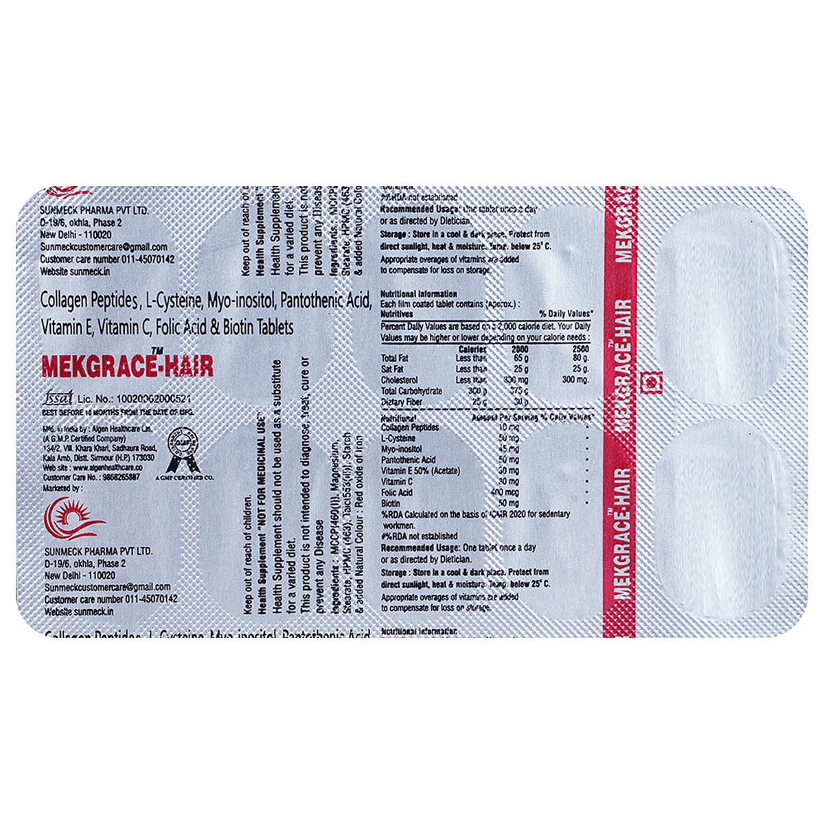 Mekgrace-Hair Tab | Uses, Side Effects, Price | Apollo Pharmacy