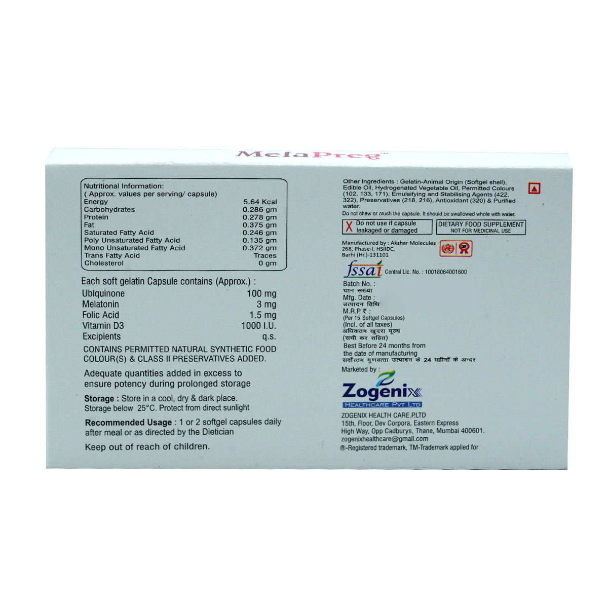 Melapreg Softgel Capsule 15's Price, Uses, Side Effects, Composition ...