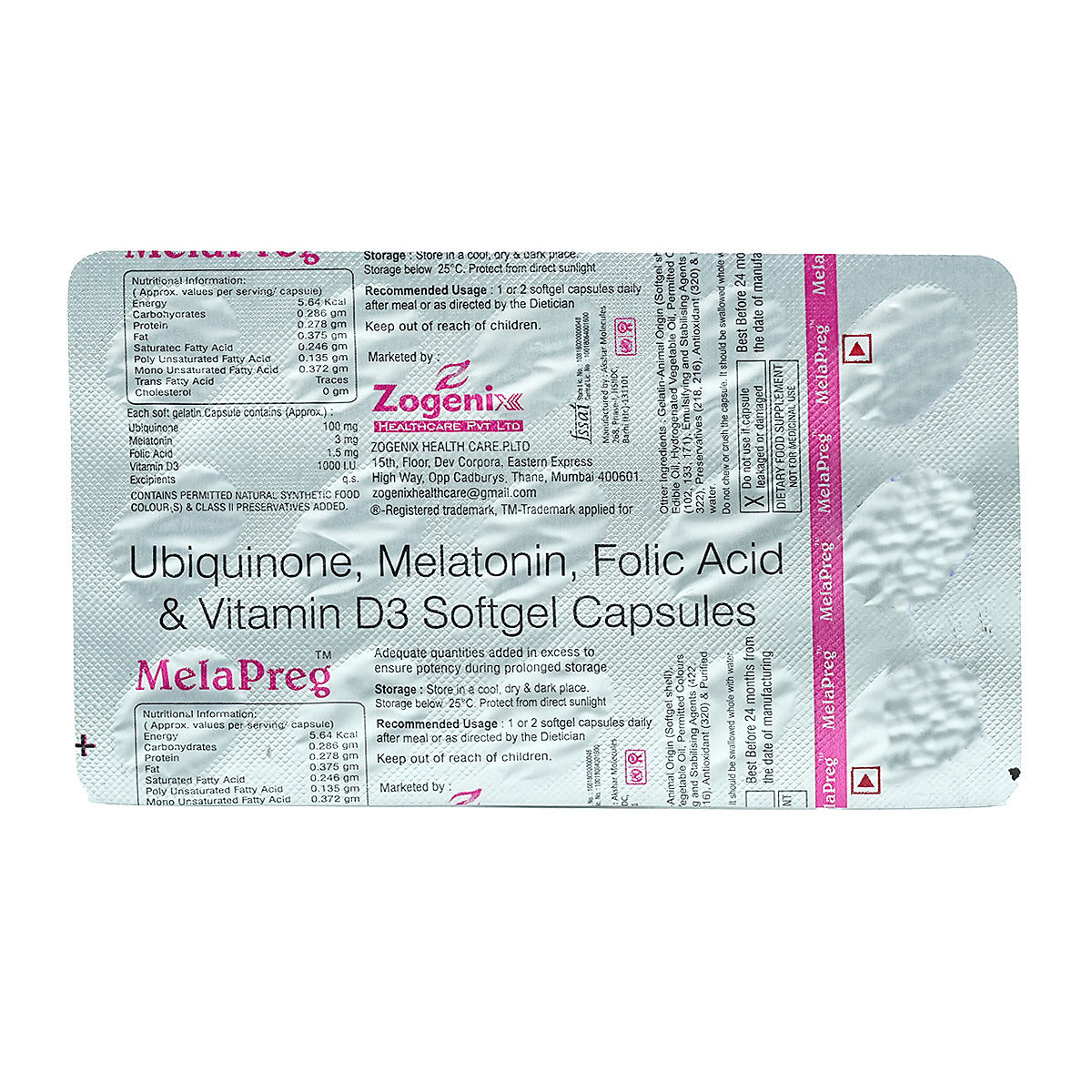 Melapreg Softgel Capsule 15's Price, Uses, Side Effects, Composition ...