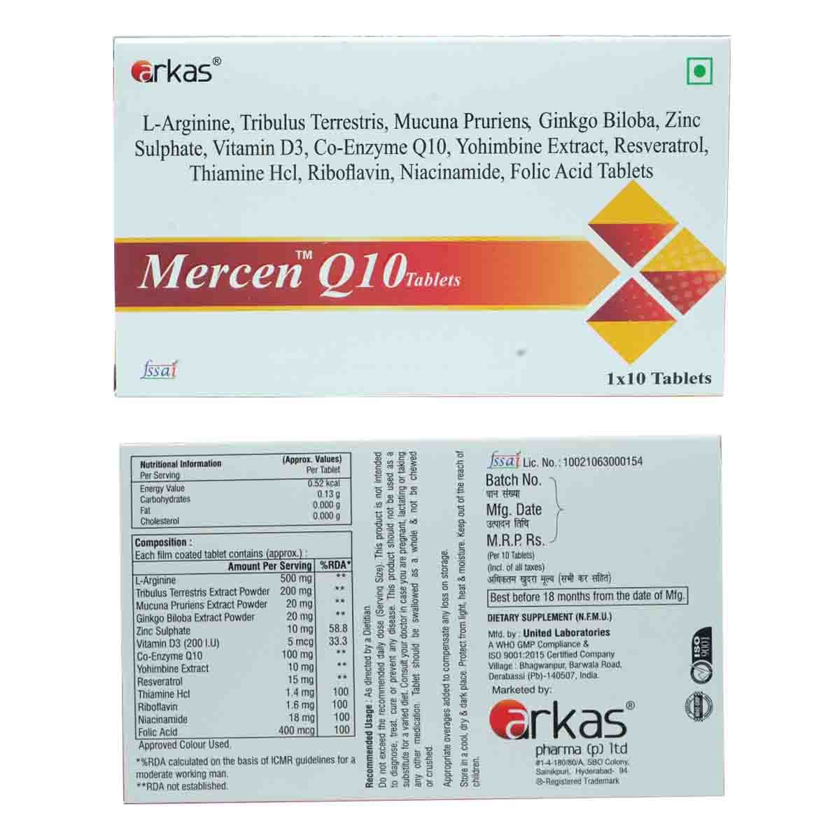 Mercen Q 10 Tablet 10's Price, Uses, Side Effects, Composition - Apollo ...