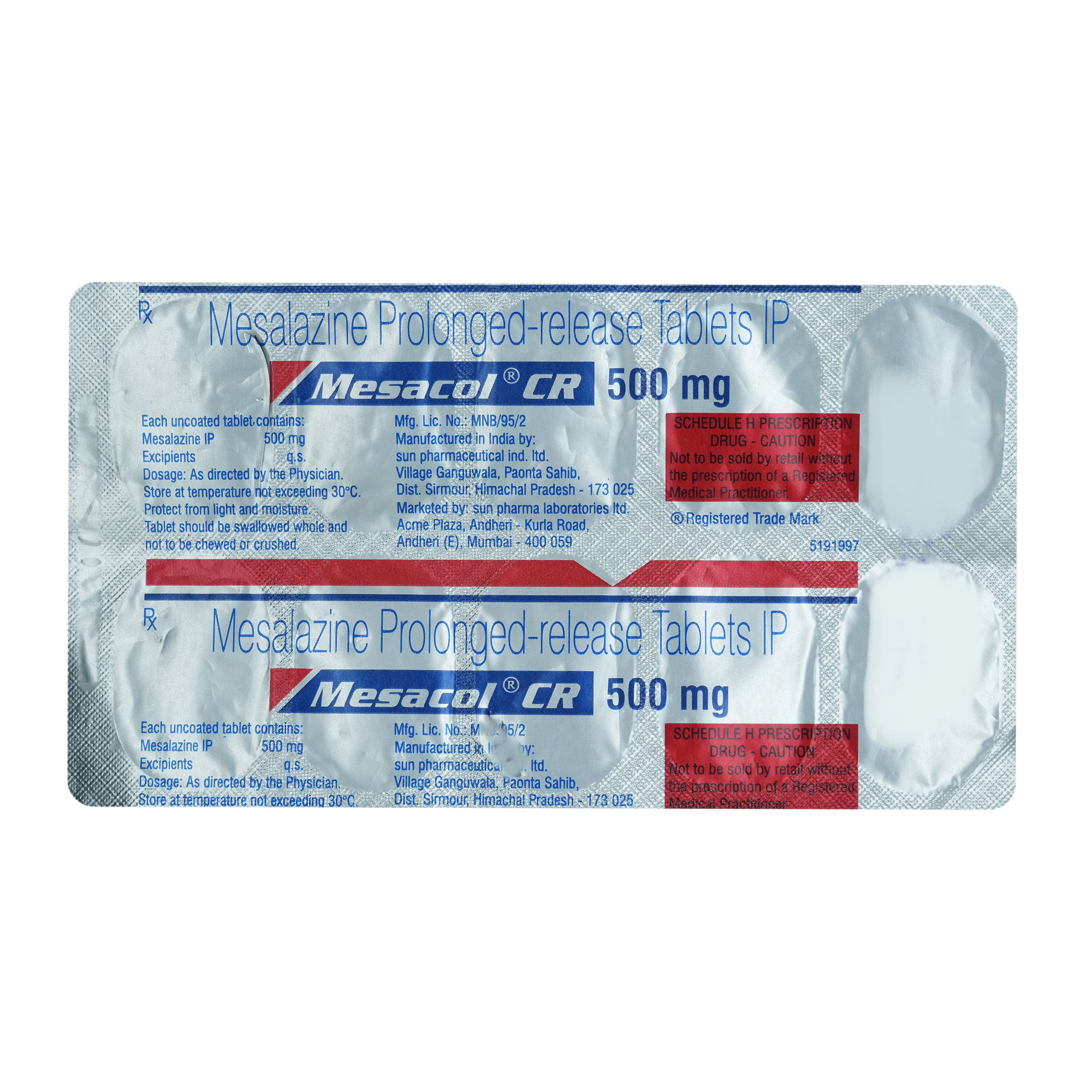 Mesacol CR 500 mg Tablet | Uses, Side Effects, Price | Apollo Pharmacy